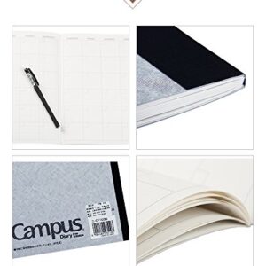 Kokuyo Campus Diary, Free Schedule, Monthly Appointments, 8.3'x5.8' A5 size, 24 Sheets/48 Pages, Gray, Japan Import (NI-CF103N)