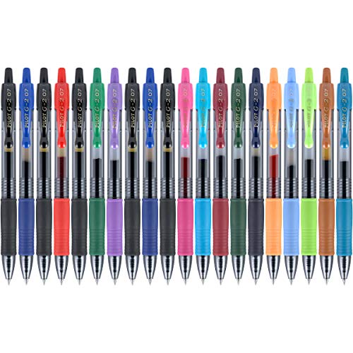 Pilot, G2 Premium Gel Roller Pens, Fine Point 0.7 mm, Assorted Colors, Pack of 20