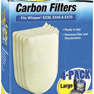 Tetra Carbon Filters for Aquariums, Fits Whisper EX Filters, Cleans Aquarium Water, 4 Count