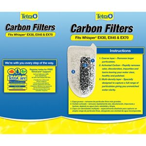 Tetra Carbon Filters for Aquariums, Fits Whisper EX Filters, Cleans Aquarium Water, 4 Count