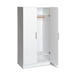 Prepac Elite 2 Door Wardrobe Cabinet, 32" W x 65" H x 20" D, White