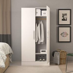 Prepac Elite 2 Door Wardrobe Cabinet, 32" W x 65" H x 20" D, White