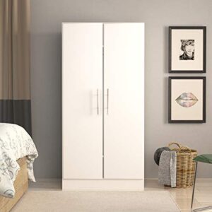 Prepac Elite 2 Door Wardrobe Cabinet, 32" W x 65" H x 20" D, White