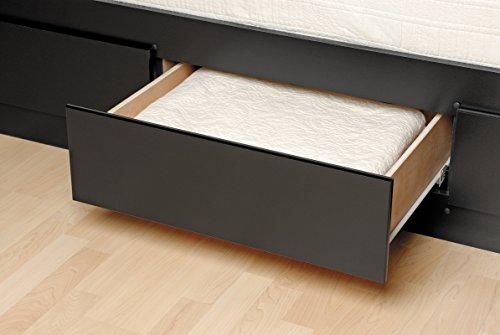 Prepac Captain's Platform Storage Bed with 6 Drawers, Twin, Black