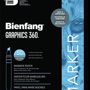 Bienfang Graphics 360 Marker Paper Pad, 9-Inch by 12-Inch, 50 Sheets