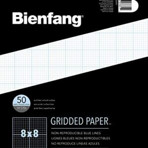 Bienfang Designer Grid Paper Pad, 8x8 Cross Section, 8.5 x 11 inches, 50 Sheets