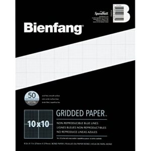 Bienfang Designer Grid Graph Paper Pad, 10x10 Cross Section, 8.5 x 11 Inches, 50 Sheets