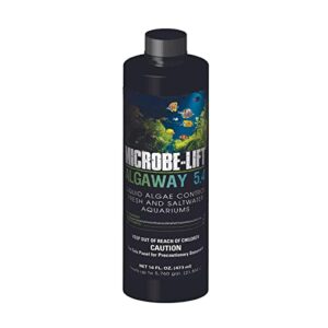 microbe-lift algaway 5.4 algae control for fresh and salt water home aquariums, 8 ounces