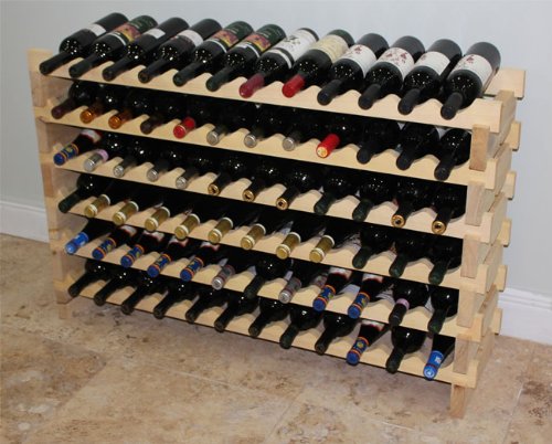 Stackable Wine Rack-72 Bottles Modular Hardwood Wine Racks, Very Easy to Put Together