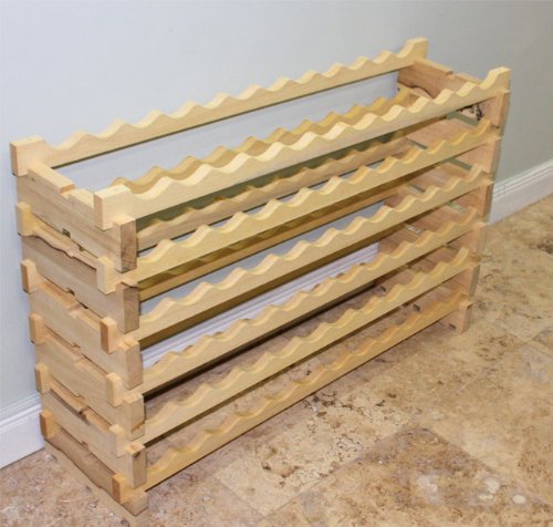 Stackable Wine Rack-72 Bottles Modular Hardwood Wine Racks, Very Easy to Put Together