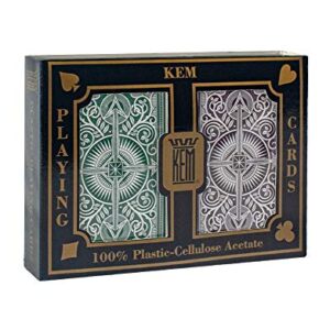 KEM Playing Cards Arrow Green and Brown, Bridge Size- Standard Index Playing Cards (Pack of 2) (1020681)