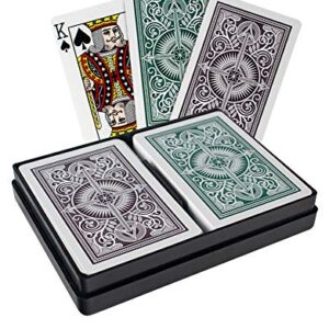 KEM Playing Cards Arrow Green and Brown, Bridge Size- Standard Index Playing Cards (Pack of 2) (1020681)