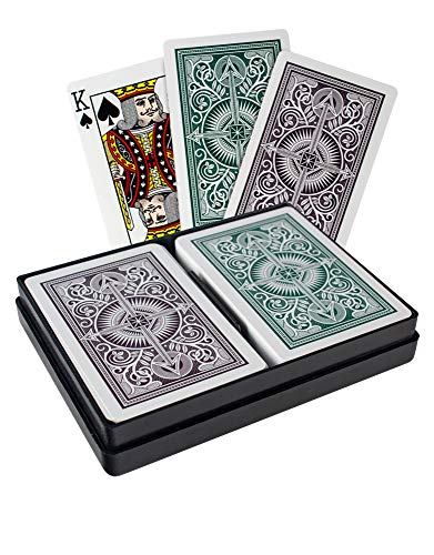 KEM Playing Cards Arrow Green and Brown, Bridge Size- Standard Index Playing Cards (Pack of 2) (1020681)