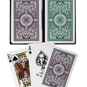 KEM Playing Cards Arrow Green and Brown, Bridge Size- Standard Index Playing Cards (Pack of 2) (1020681)