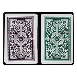 KEM Playing Cards Arrow Green and Brown, Bridge Size- Standard Index Playing Cards (Pack of 2) (1020681)