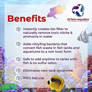 Dr. Tim’s Aquatics Saltwater One & Only Nitrifying Bacteria – For New Fish Tanks, Aquariums, Water Filtering, Disease Treatment – H20 Pure Fish Tank Cleaner – Removes Toxins – 4 Oz.