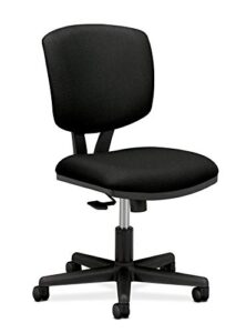 hon h5703.ga10.t volt task chair - armless office chair for computer desk, black fabric (h5703 )