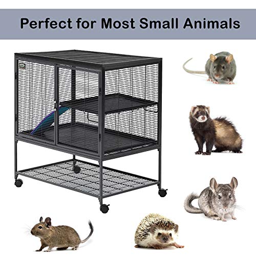 MidWest Homes for Pets Deluxe Critter Nation Single Unit Small Animal Cage (Model 161),Gray Quartz