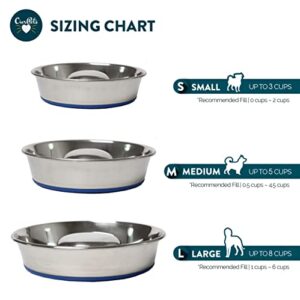 OurPets DuraPet Slow Feed Premium Stainless Steel Dog Bowl, Silver, Small (2040010300)