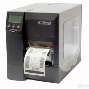 Zebra ZM400-2001-0000T Model ZM400 Thermal Transfer Barcode Printer; 203 dpi/8 dots Resolution, 4.09"/104 mm Print Width, USB, Parallel and Serial Interfaces; Includes US Power Cord