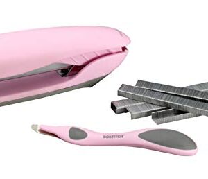 Bostitch Office Velvet No-Jam Stapler Value Kit, Includes Staples and Magnetic Staple Remover, Pink (B326-PP-VLT-PNK) (BOSB326PPVLTPNK)