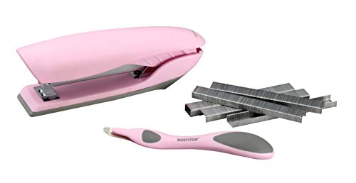 Bostitch Office Velvet No-Jam Stapler Value Kit, Includes Staples and Magnetic Staple Remover, Pink (B326-PP-VLT-PNK) (BOSB326PPVLTPNK)