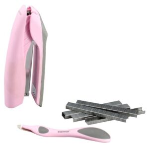 Bostitch Office Velvet No-Jam Stapler Value Kit, Includes Staples and Magnetic Staple Remover, Pink (B326-PP-VLT-PNK) (BOSB326PPVLTPNK)