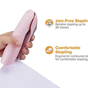 Bostitch Office Velvet No-Jam Stapler Value Kit, Includes Staples and Magnetic Staple Remover, Pink (B326-PP-VLT-PNK) (BOSB326PPVLTPNK)