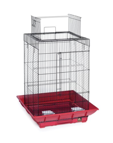 Prevue Hendryx SP851R/B Clean Life Play Top Cage, Red and Black