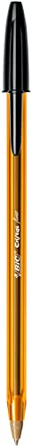 BIC Cristal Original, Ballpoint Pens, Every-Day Biro Pens with Fine Point (0.8 mm), Ideal for School and Office, Black, Pack of 50