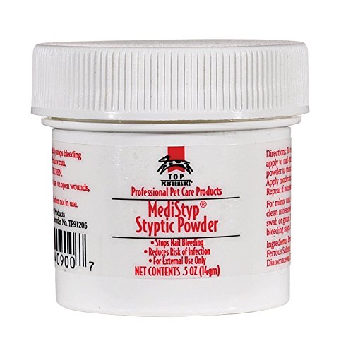 Top Performance MediStyp Pet Styptic Powder with Benzocaine – Stops Pain, Stops Bleeding From Minor Cuts, 1/2-Ounce Size