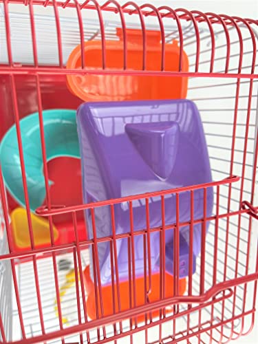 Small Hamster Rodent Cage Habitat Playhouse Gerbil Mouse Mice + Accessories New