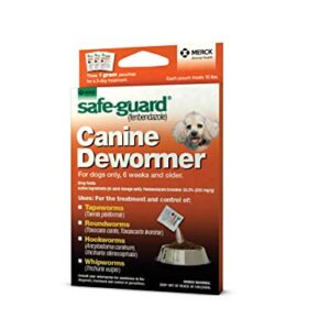 Safe-Guard (fenbendazole) Canine Dewormer for Dogs, 1gm pouch (ea. pouch treats 10lbs.)