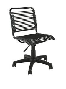 euro style bungie low back adjustable office chair, black bungies with graphite black frame