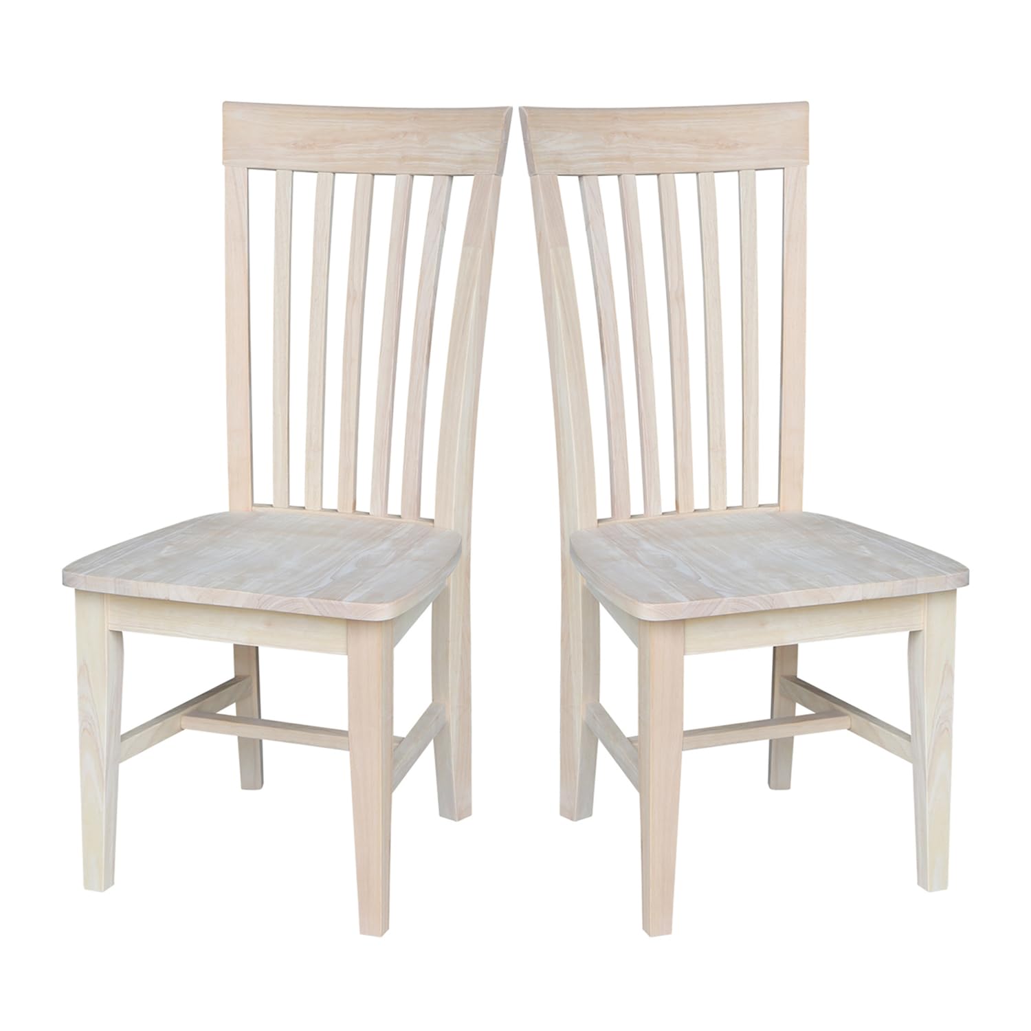 International Concepts C-465 Pair of Tall Mission Chairs, Wood, Unfinished