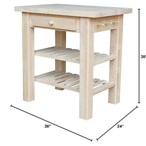 International Concepts Kitchen Island, Unfinished