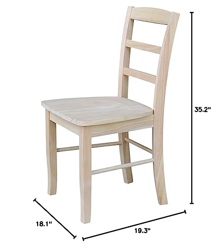 International Concepts Set of Two Madrid Chairs, Wood, Unfinished