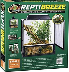 zoo med reptibreeze open air screen cage, small, 16 x 16 x 20-inches