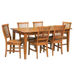 homestyles arts & crafts 7 piece dining set, oak