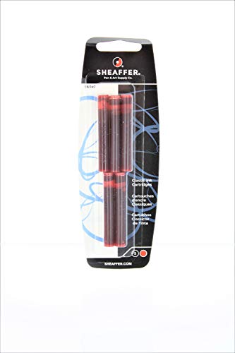 Sheaffer Skrip Fountain Pen Ink Cartridges Red - Pack of Five