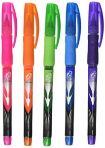 bic rollerglide fine point deco neon pens, assorted colors 5 ea