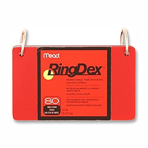 Index Cards Ringdex,w/Removable,Poly Tab,3"x5", (MEA63072) Category: 80 Index Cards and Index Card Boxes, Color May Very