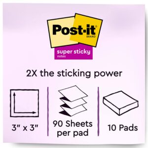 Post-it Super Sticky Pop-up Notes, 3x3 in, 10 Pads, 2x the Sticking Power, Canary Yellow, Recyclable (R330-10SSCY)