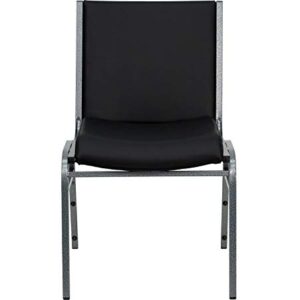 Flash Furniture HERCULES Series Heavy Duty Black Vinyl Stack Chair with Ganging Bracket