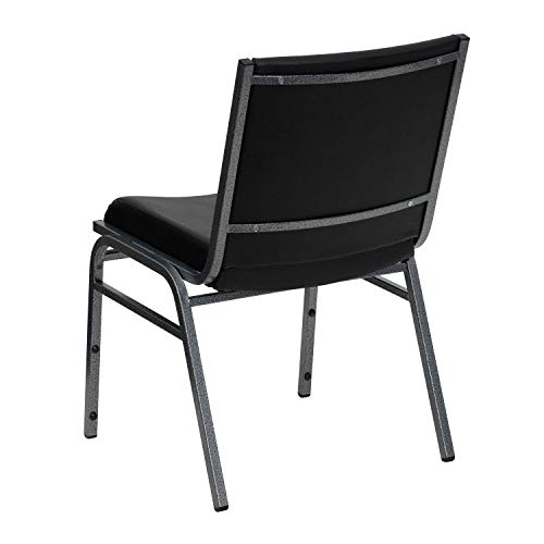 Flash Furniture HERCULES Series Heavy Duty Black Vinyl Stack Chair with Ganging Bracket