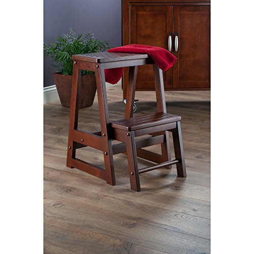 Winsome Wood -WW Stool, Antique Walnut