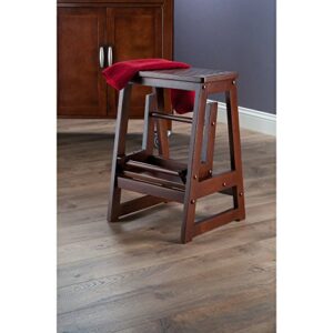 Winsome Wood -WW Stool, Antique Walnut