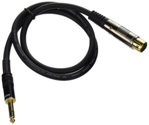 monoprice 104768 3-feet premier series xlr female to 1/4-inch trs male 16awg cable gold