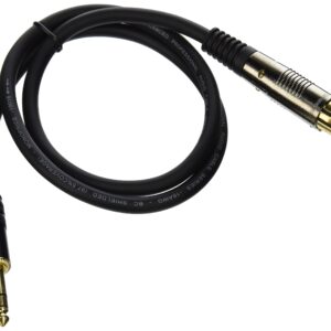 Monoprice 104768 3-Feet Premier Series XLR Female to 1/4-Inch TRS Male 16AWG Cable gold