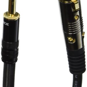 Monoprice 104768 3-Feet Premier Series XLR Female to 1/4-Inch TRS Male 16AWG Cable gold